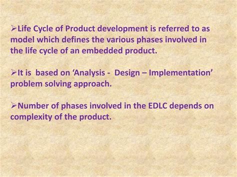 Embedded Product Development Life Cycleedlc