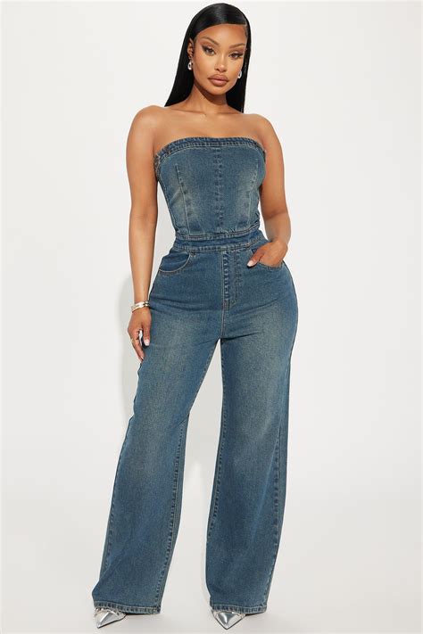 Long And Short Sleeve Denim Jumpsuits Fashion Nova