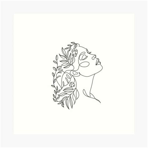 Lámina Artística Dibujar Líneas Cara Abstracta Con Dibujo De Una