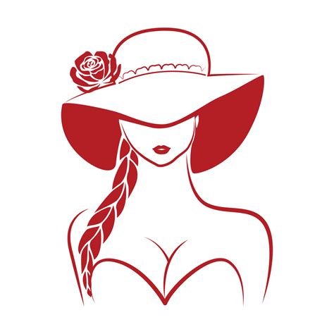 Vector Hermosa Mujer Con Sombrero Vector Silueta 12320949 Vector En