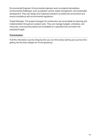 Career Choices For A Civil Engineering Graduate Pdf