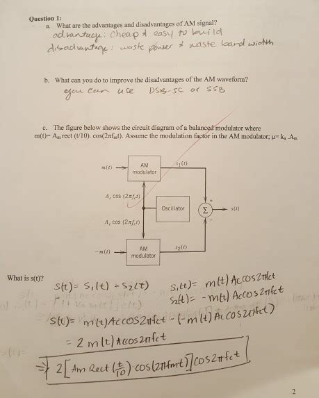 Solved What Are The Advantages And Disadvantages Of Am