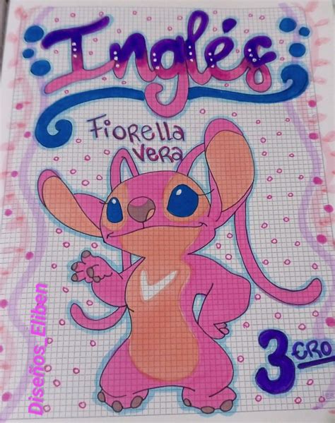 Carátula de Stitch Angel Cuadernos creativos Dibujo de stich