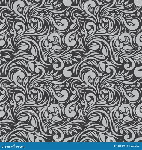 handmade seamless repeat swirl floral pattern curl fashion wallpaper