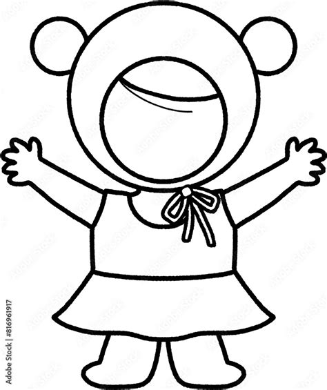 Стокова ілюстрація 여름 수영복 여자아이 도안 일러스트 Adobe Stock