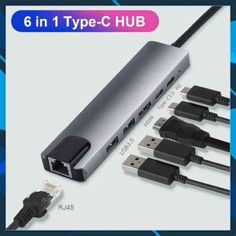 Bộ Chuyển Đổi Hub 5 6 8 11 Trong 1 Type C Sang Hdmi Rj45 Usb 3 0