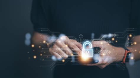Cybersecurity And Privacy Concepts To Protect Data Lock Icon And Internet Network Security