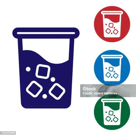 Blaues Glas Mit Wassersymbol Isoliert Auf Weißem Hintergrund Soda