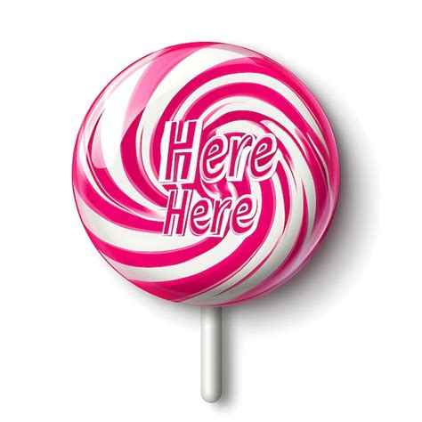 Candy Shop Themed Inside A Lollipop Shaped Button With Text Website
