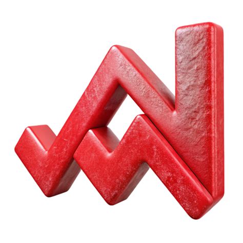 Impressive Artistic Red Downward Trending Graph Cutout Element