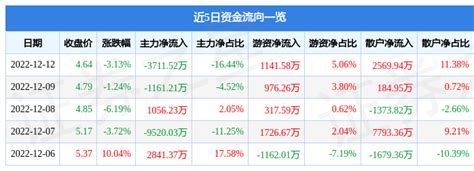 电投产融（000958）12月12日主力资金净卖出371152万元 股票频道 和讯网