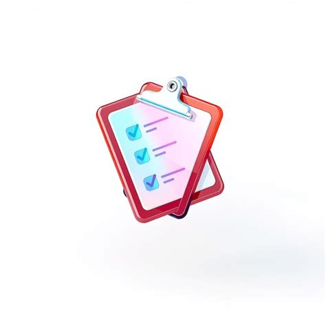 3D Illustration Of A Red Clipboard With A Checklist Three Items