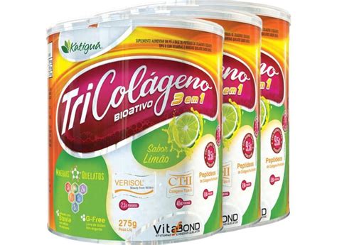Kit 3 Tri Colágeno Bioativo 3 Em 1 Limão 275G Katigua o Melhor Preço é no Zoom