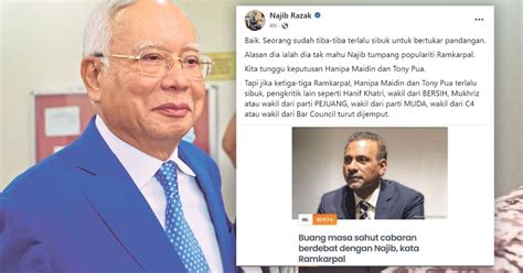 Najib Hits Back At Ramkarpal For Turning Down Tv Debate Challenge On