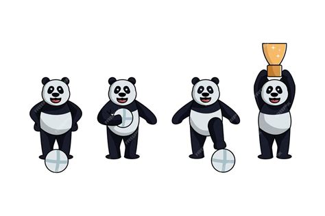 Premium Vector Pandas Playing Soccer Pack Illustration
