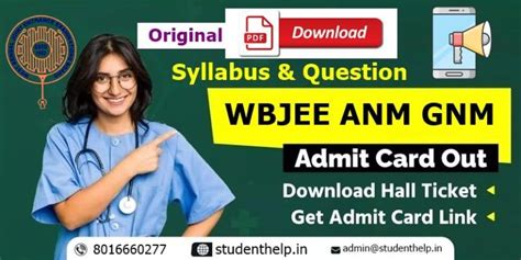 WBJEE ANM GNM Syllabus And Exam Pattern 2025 Student Help