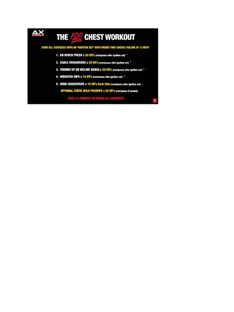 AX 100 Chest Workout | PDF