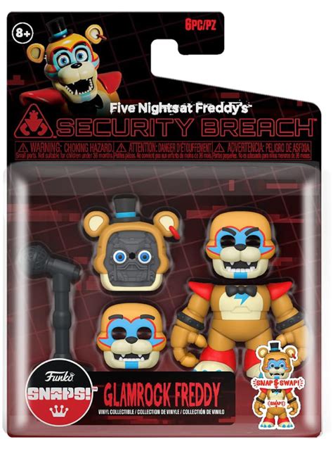 Figurina Joc Snaps Five Nights At Freddys Security Breach Glamrock Freddy Playset 8cm