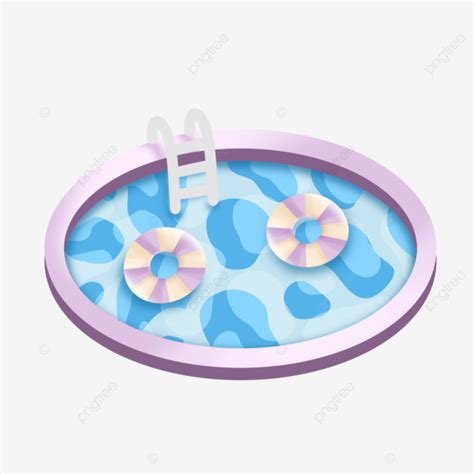 可愛的泳池插畫 游泳池 游泳圈 梯子素材圖案，psd和png圖片免費下載