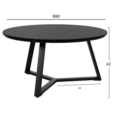 ΤΡΑΠΕΖΙ ΣΑΛΟΝΙΟΥ ΣΤΡΟΓΓΥΛΟ Rocket Hm9586 01 Mdf ΜΑΥΡΟ ΜΑΡΜΑΡΟ ΜΑΥΡΗ ΣΑΓΡΕ ΒΑΣΗ Φ80x42Υεκ