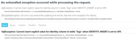 C Trying To Insert Multiple Rows In References Table Getting Error Identityinsert Stack