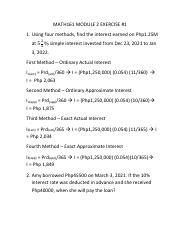 Math Module Exercise Pdf Math Module Exercise Using Four Methods Find The