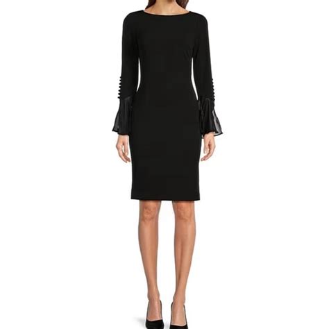 Calvin Klein Dresses Nwt Calvin Klein Chiffon Long Bell Sleeve