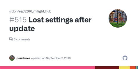 Lost Settings After Update Issue 515 Sidoh Esp8266 Milight Hub
