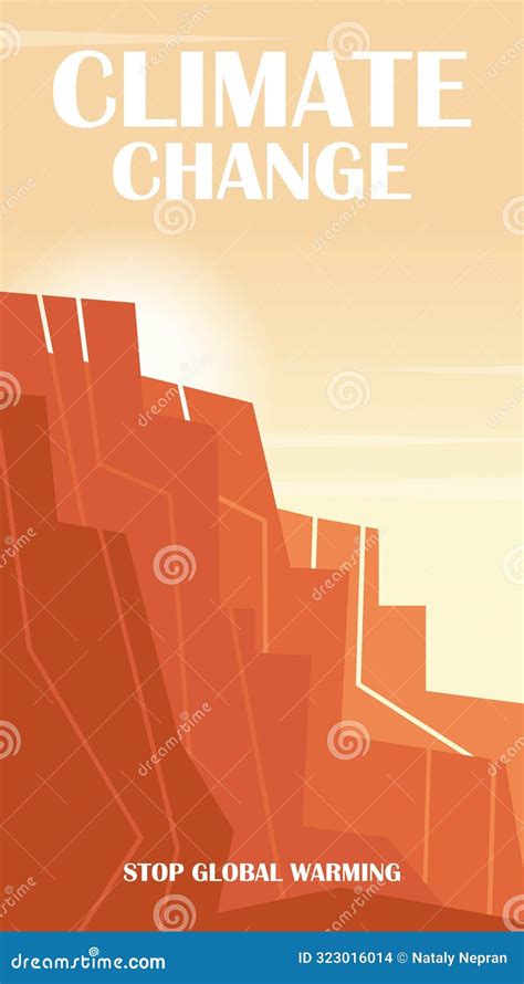 Combat Desertification And Drought Vertical Poster Cartoon Hand Drawn