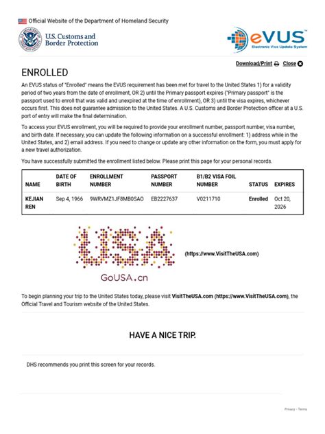 Official Evus Enrollment Pdf