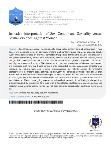 Pdf Inclusive Interpretation Of Sex Gender And Sexuality Versus