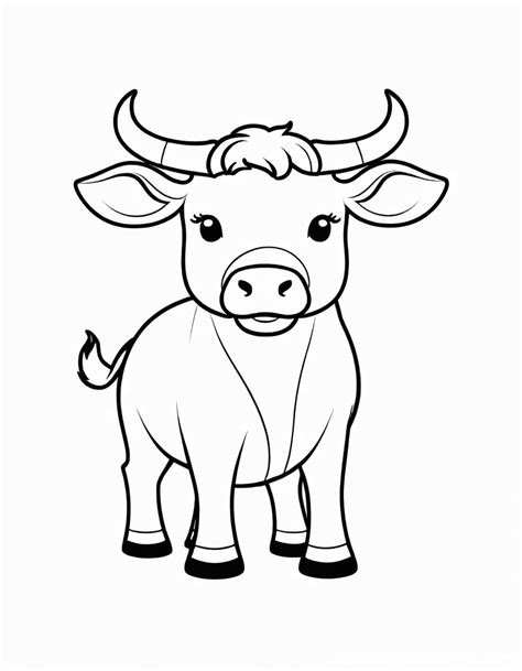Cute Ox Cartoon Drawing Stable Diffusion Online