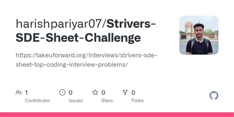 Github Harishpariyar07strivers Sde Sheet Challenge Interviews