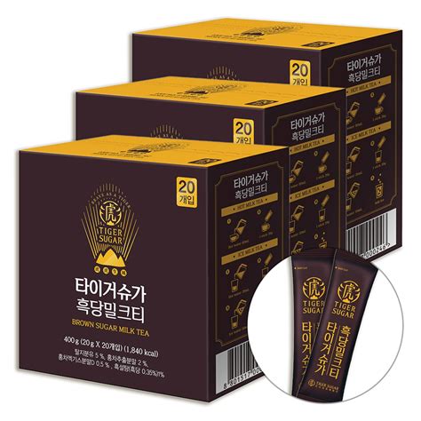 타이거슈가 스리랑카 홍차 흑당 밀크티 분말 20g 60포 홈플러스 택배배송