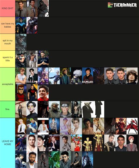 HOT MEN Tier List Community Rankings TierMaker