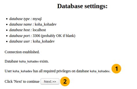 4 Database Settings Koha Installation Manual 17 05 Documentation