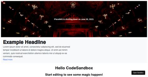3 React Example Codesandbox