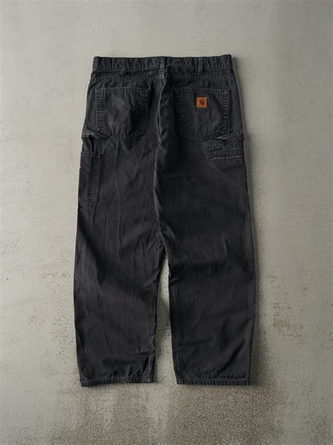 Vintage Y2k Black Carhartt Lightweight Carpenter Pants 34x31