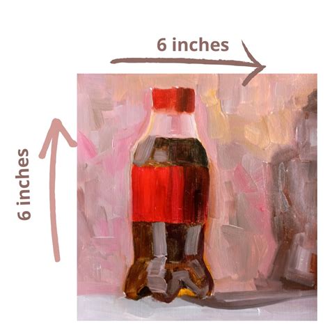 Coca Cola Painting Food Original Art Coke Bottle Oil Painting Small
