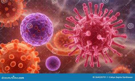 A Microscopic Rendering Of Protein Synthesis Inside A Cell With