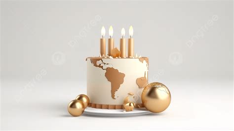 흰색 배경 3d 렌더링에 촛불과 월계관이 있는 빛나는 만화 케이크 탑 3d 케이크 음식 생일 케이크 장식 배경 일러스트 및 사진 무료 다운로드 Pngtree