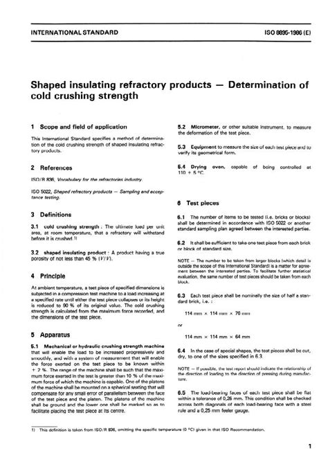 Iso 8895 1986 Shaped Insulating Refractory Products — Determination