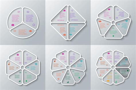 Circle Infographic Business Concept With 3 4 5 6 7 8 Options