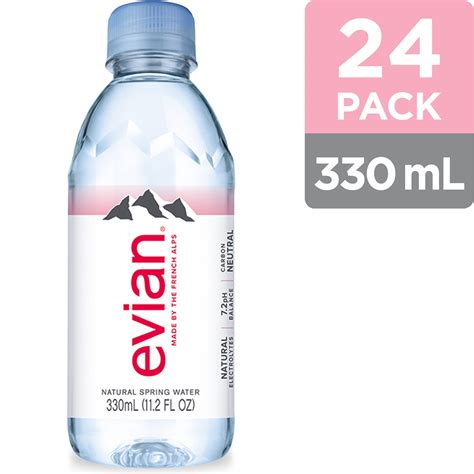 Pack Of 4 Evian Natural Spring Water 330 Ml Bottles 6 Count