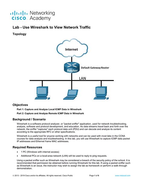 3 7 10 Lab Use Wireshark To View Network Traffic PDF