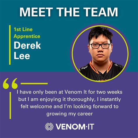 Venom It Meet Our Latest Team Member Derek Lee 👋 Derek