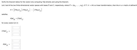 Solved Find The Matrix T Cb Of The Linear Transformation Chegg