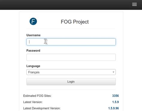 [dev branch] login page still in english · issue 432 · fogproject