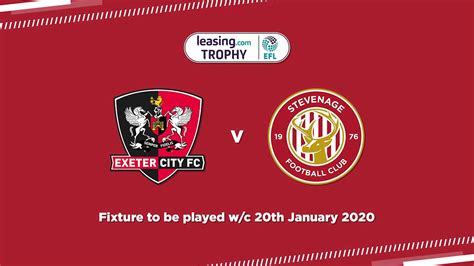 Stevenage Drawn Away To Exeter In Trophy Quarter Final