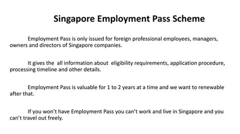 Employment Pass Singapore Ppt